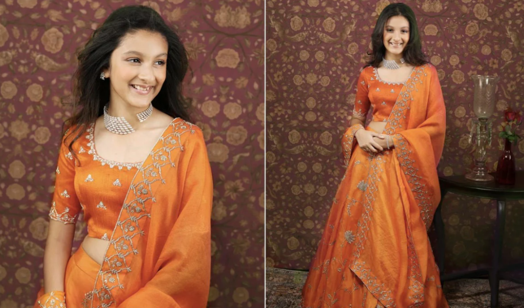 Sitara Ghattamaneni's Orange Coloured Embroidered Lehenga Is An Outfit ...